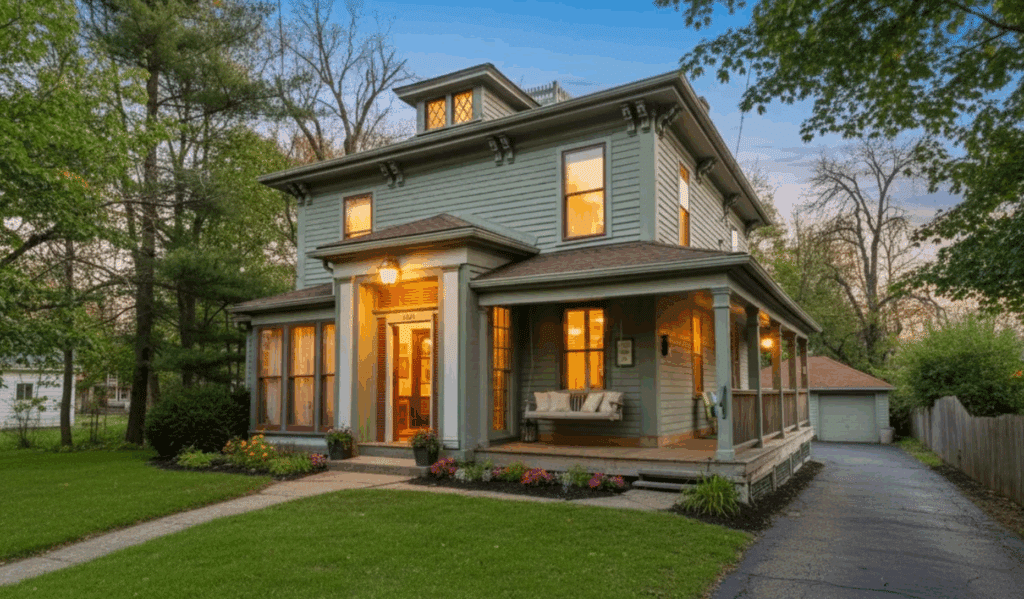 c.1870 Illinois Foursquare Style Home For Sale 279,900 - OLD HOUSE CALLING